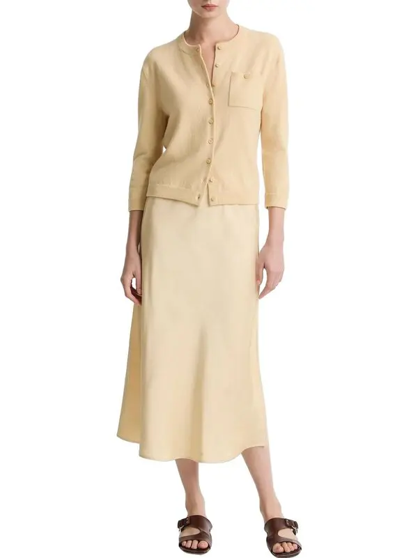 Vince Matte Satin Slip Skirt - Chamomile
