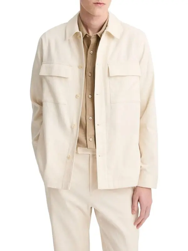 Vince Italian Linen-cotton Chore Coat - Bone