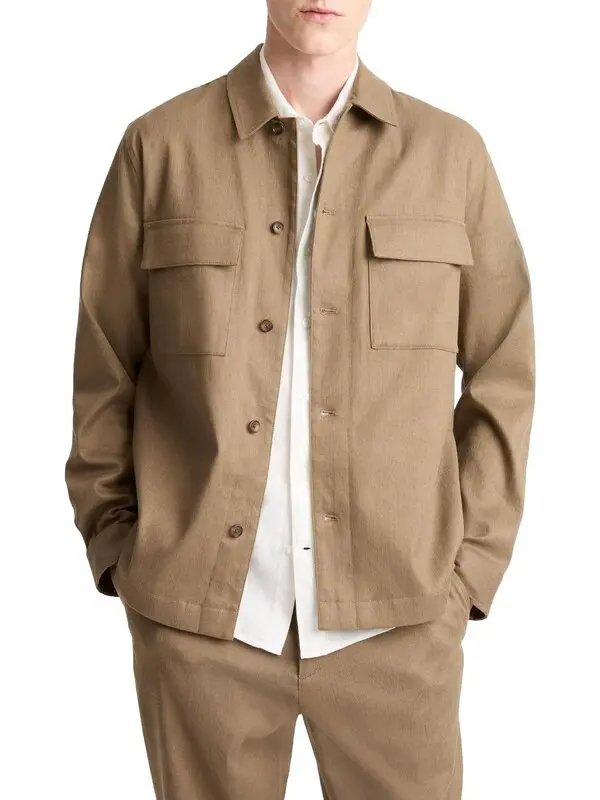 Vince Italian Linen-cotton Chore Coat - Kalamata