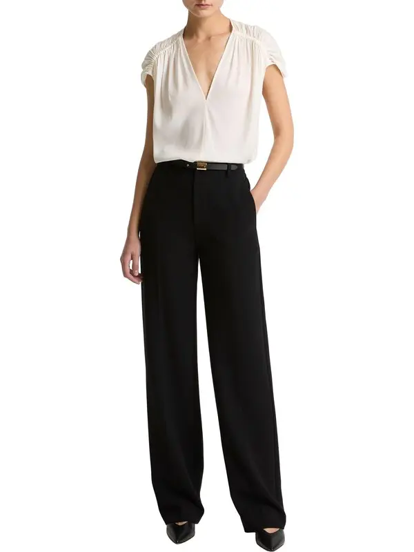 Vince Elsa High-rise Crepe Straight-leg Trouser - Black