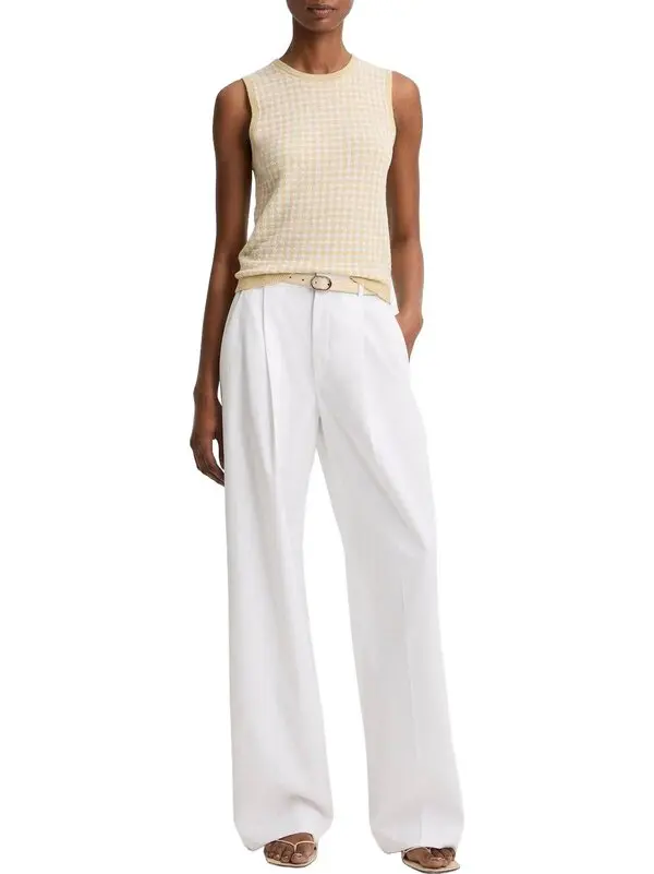 Vince Camille Cotton-blend Wide-leg Trouser - Optic White