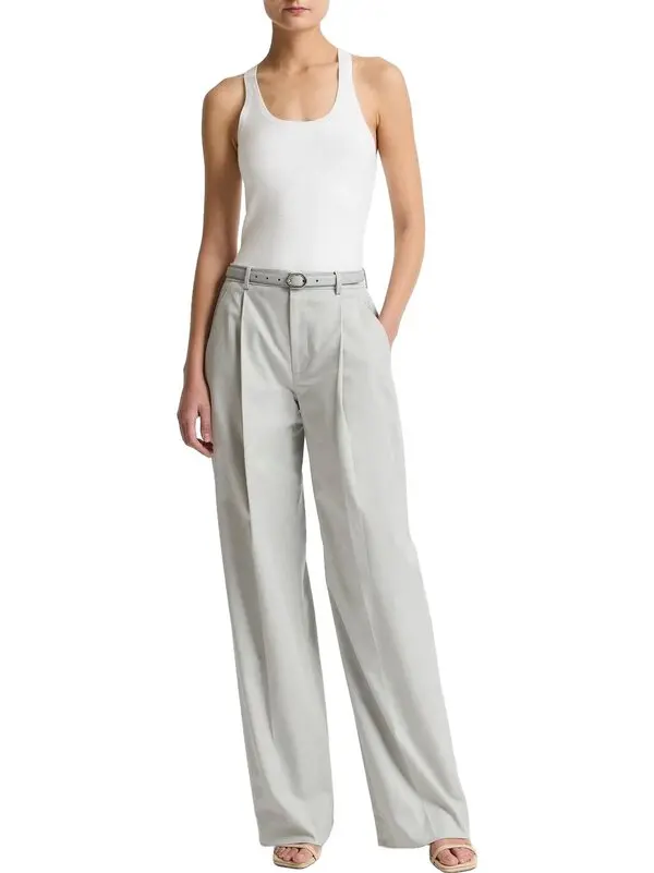 Vince Camille Cotton-blend Wide-leg Trouser - Pale Tide