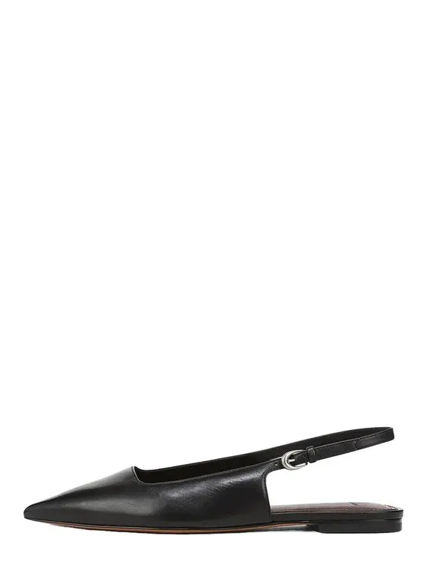 Vince Gracy Leather Slingback Flat - Black