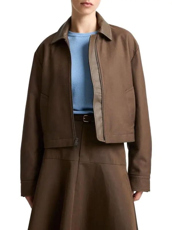 Vince Casual Cotton Twill Cropped Jacket - Willow