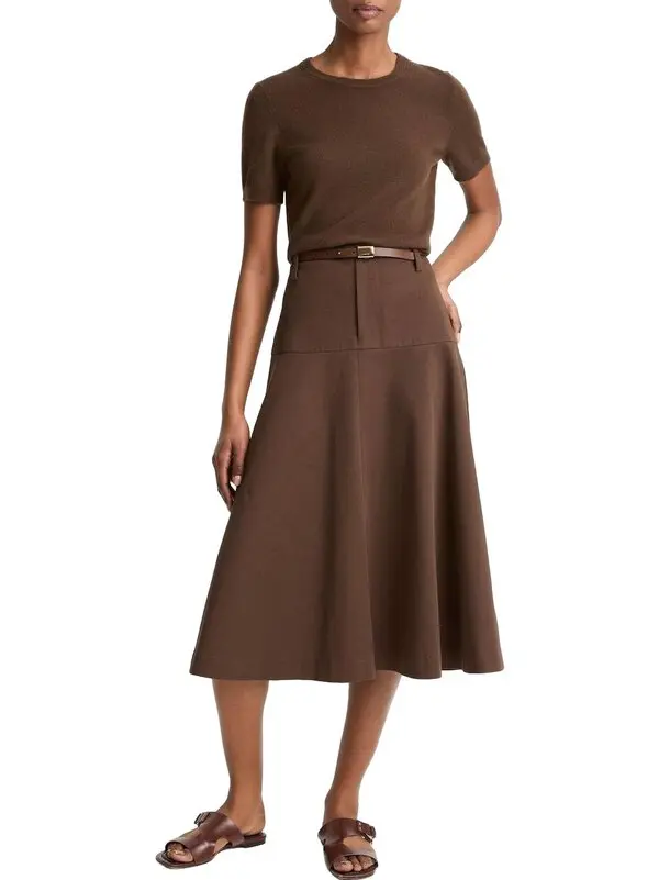 Vince Stretch-cotton Twill Utility Midi Skirt - Willow