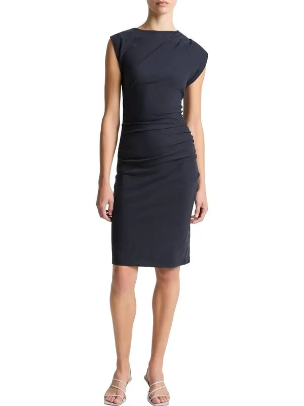 Vince Cotton Twist-drape Dress - Eclipse