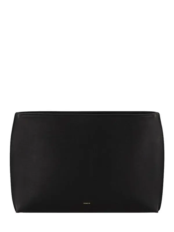 Vince Nappa Leather Zip Pouch - Black