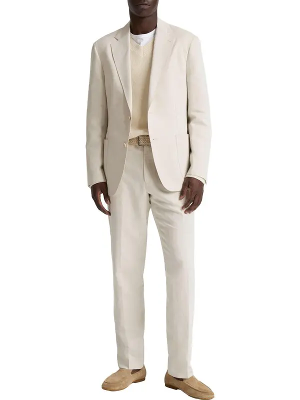 Vince Linen-cotton Relaxed Sport Coat - Cream