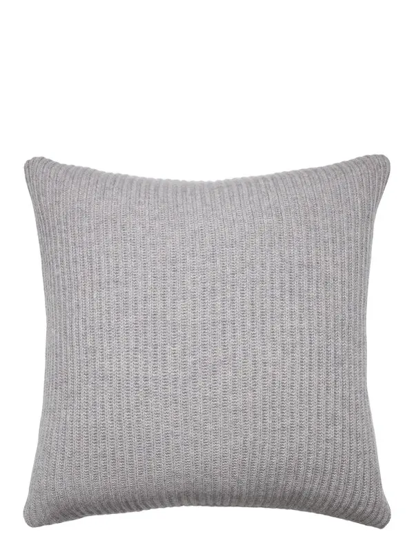Vince Wool And Cashmere Cardigan-stitch Pillow - Heather Grey
