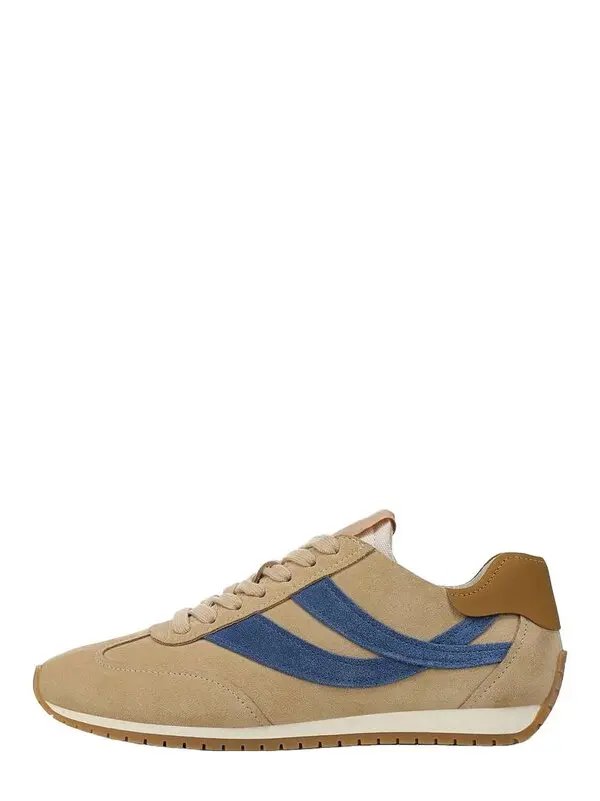 Vince Oasis Suede & Leather Runner Sneakers - Macademia/indigo