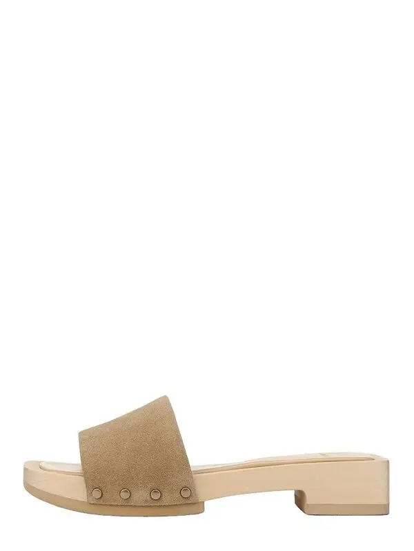 Vince Barbara Suede Slide Sandal - Wheat