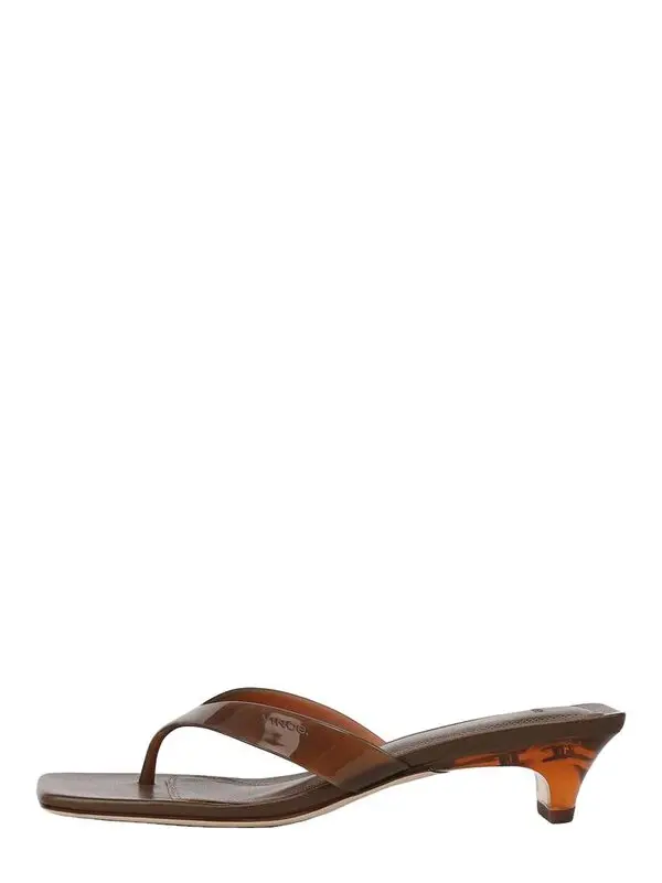Vince San Juan Jelly Heeled Thong Sandal - Saddle