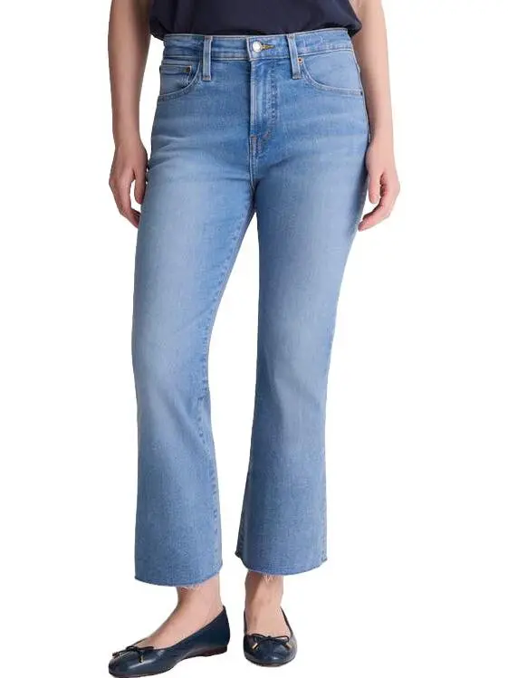 Madewell The Short Raw Hem Crop Flare Jeans - Coastal Blue Wash