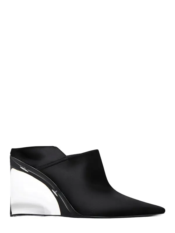 Alaïa Satin Invisible Wedge Mules - Clear