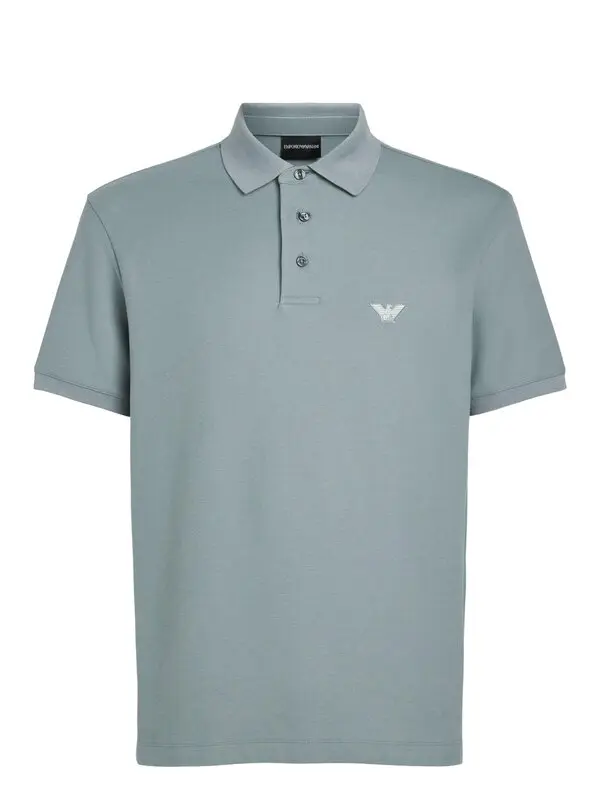 Emporio Armani Cotton Polo Shirt - Blue