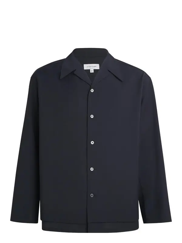 LE17SEPTEMBRE Oversized Camp Collar Shirt - Navy