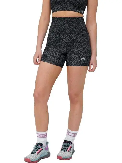 OOSC Infinite High Waisted Biker Shorts - Black Leopard
