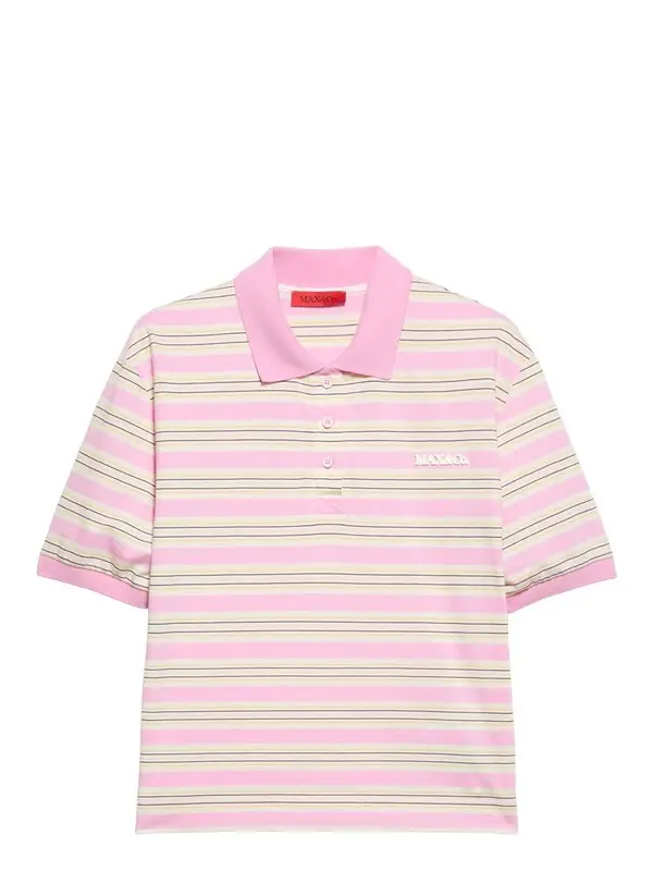 Max & Co. Striped Cotton Short Sleeve Shirt - Pink