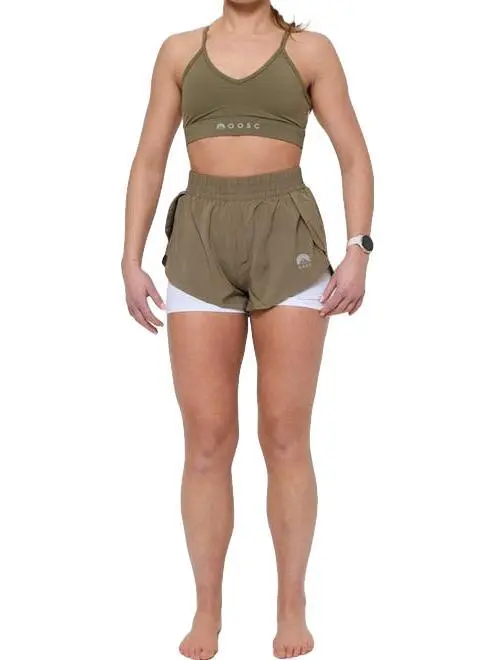 OOSC Elite 2-in-1 Activewear Shorts - Khaki