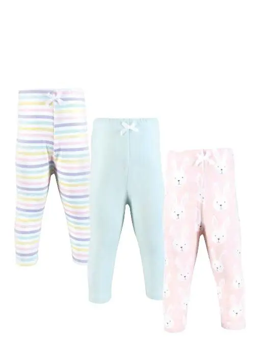 HUDSON BABY Soft Cotton Gathered Pants - Easter Bunny Pink