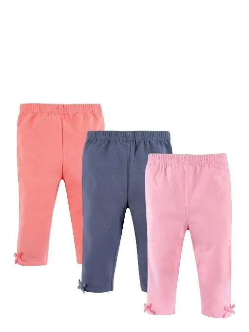 HUDSON BABY Soft Cotton Gathered Pants - Light Pink Blue