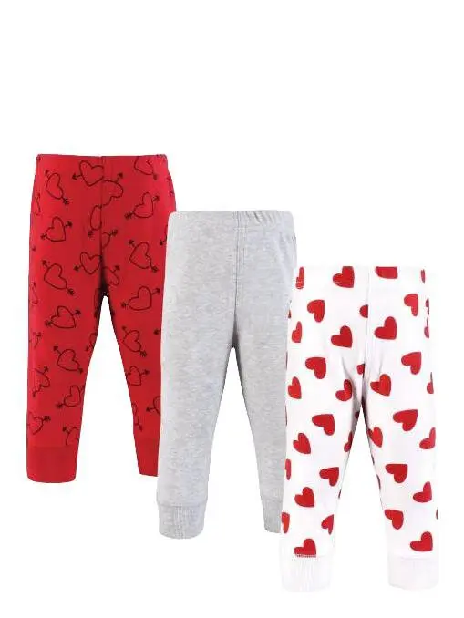 HUDSON BABY Soft Cotton Gathered Pants - Love Hearts