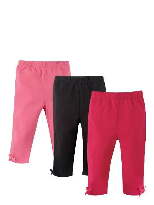 HUDSON BABY Soft Cotton Gathered Pants - Pink Black