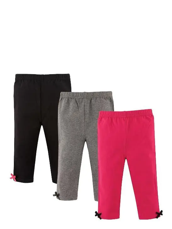 HUDSON BABY Soft Cotton Gathered Pants - Rose Black