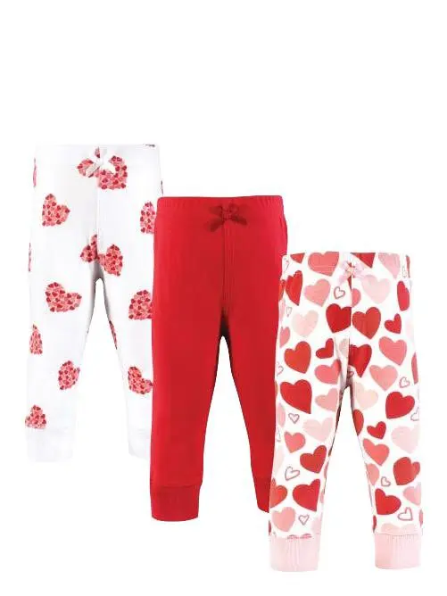 HUDSON BABY Soft Cotton Gathered Pants - Valentine Hearts