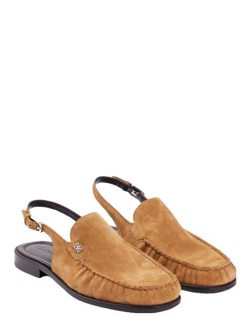 Sandro Suede Slingback Loafers - Beige