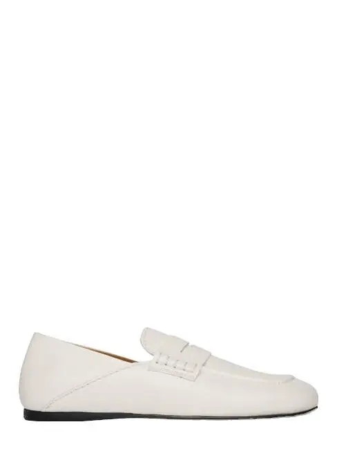 Sandro Leather Loafers With Foldable Counter - White