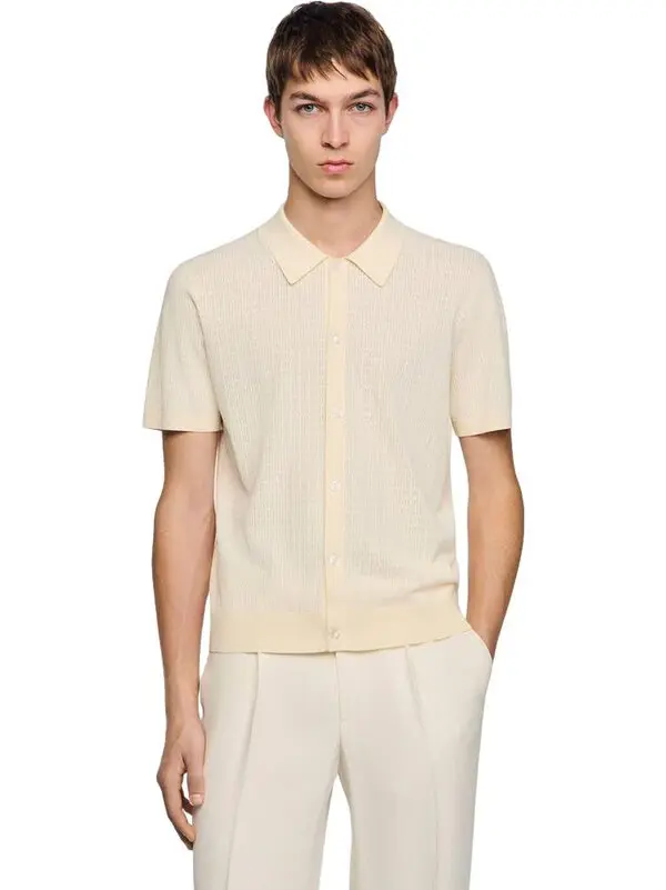 Sandro Openwork Shirt - Ecru