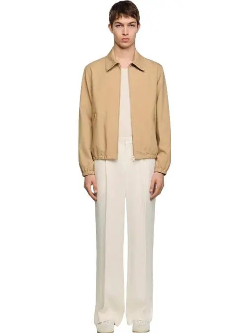 Sandro Zip-up Cotton Jacket - Sand