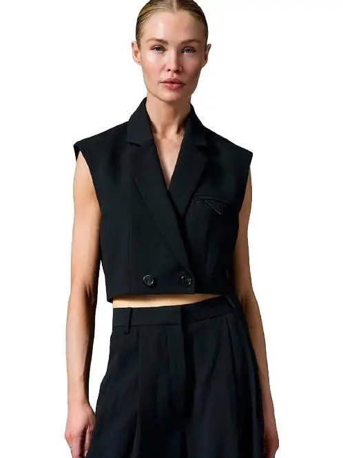 Day Birger Et Mikkelsen Marnie Cropped Gabardine Waistcoat - Black