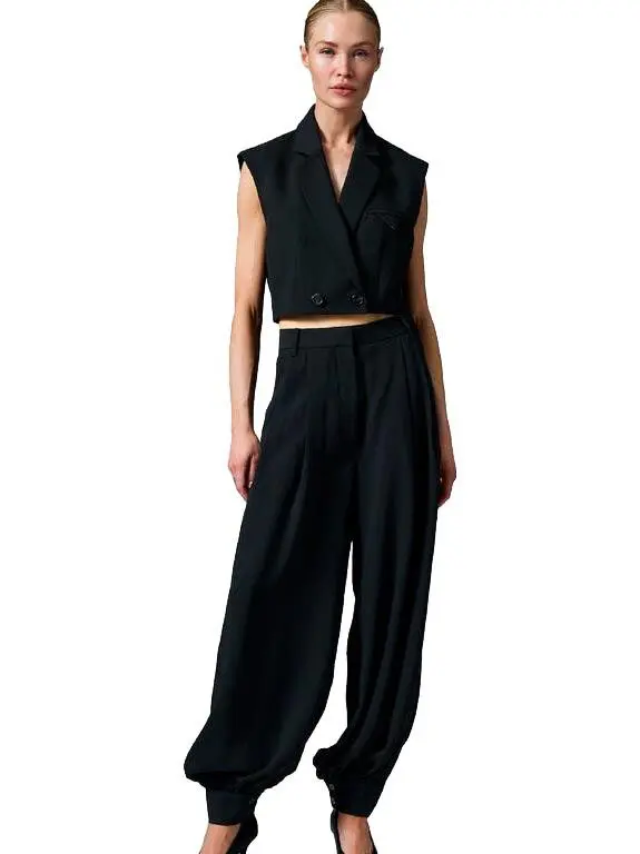 Day Birger Et Mikkelsen Marnie Cropped Gabardine Waistcoat - Black