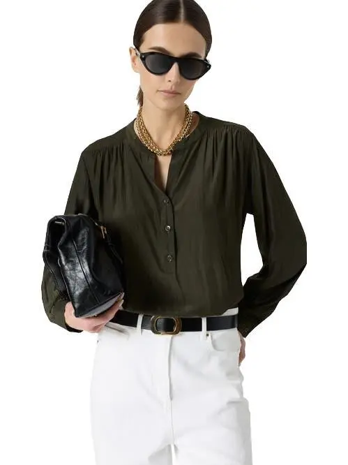 Gerard Darel Cyndie Gathered Detail Blouse - Khaki