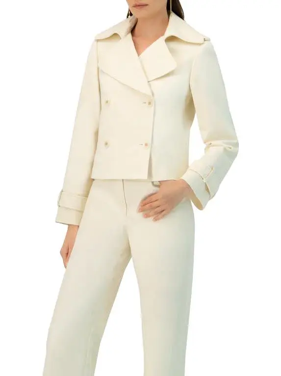 IVONNE Short Cotton Trench Coat - Ivory