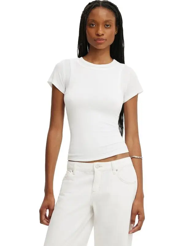 COTTON ON Double Layer Short Sleeve T-shirt - White