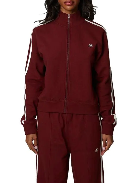 GOOD FOR NOTHING Emblem Sport Tracksuit Jacket - Burgundy