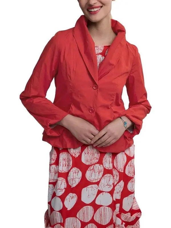 LUUKAA Dorelle Solid Balloon Jacket - Mandarin Red