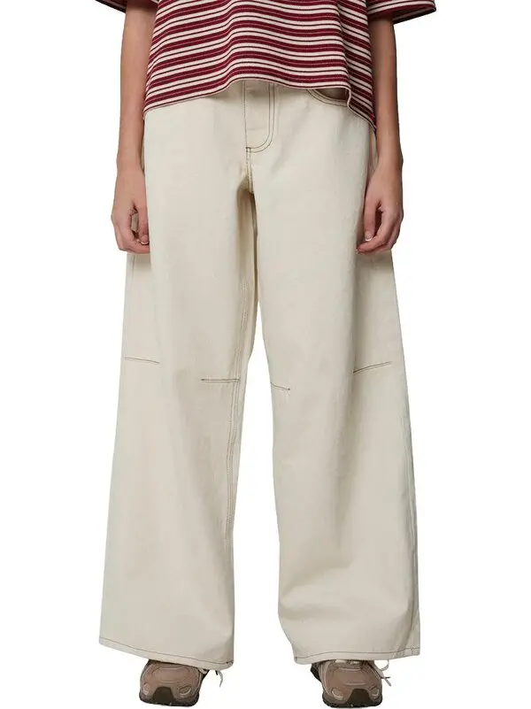 GOOD FOR NOTHING Denim Wide Leg Jeans - Beige