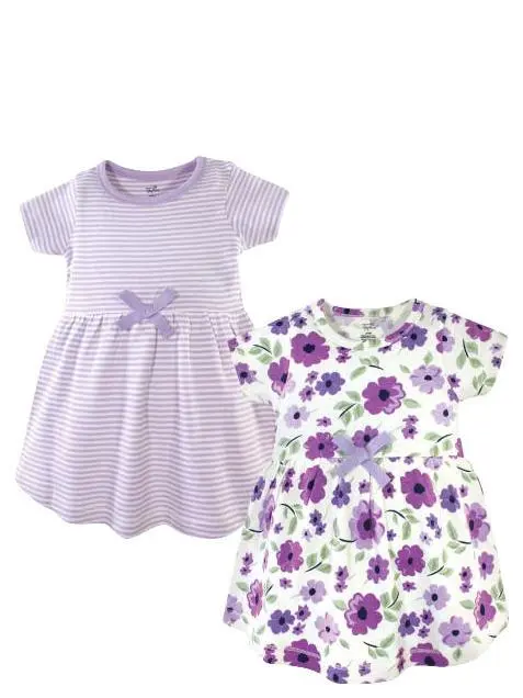 TOUCHED BY NATURE Organic Cotton Dress Duo Short And Styles - Purple Garden