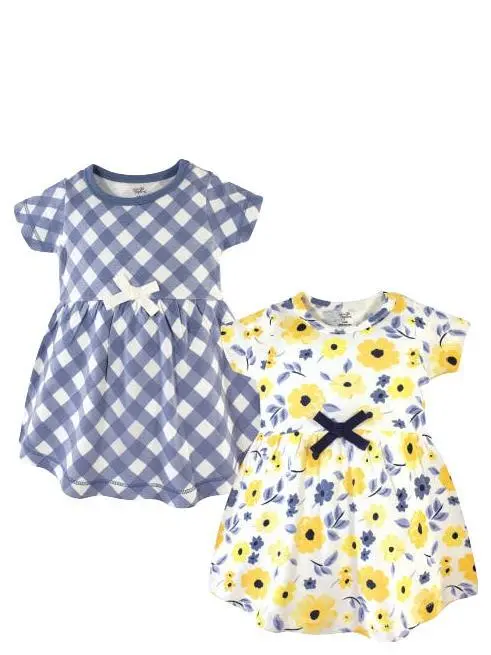 TOUCHED BY NATURE Organic Cotton Dress Duo Short And Styles - Yellow Garden