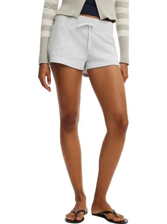 COTTON ON Micro Fleece Sweatshorts With Graphic Print - Soft Grey Marle 91