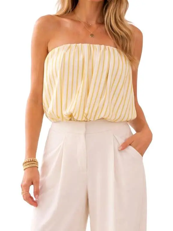 BISHOP + YOUNG Serene Bubble Stripes Top - Citron Serene Stripe