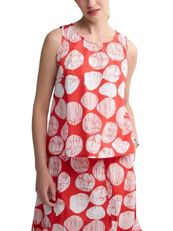 LUUKAA Orla Printed A-line Top - Mandarin Print