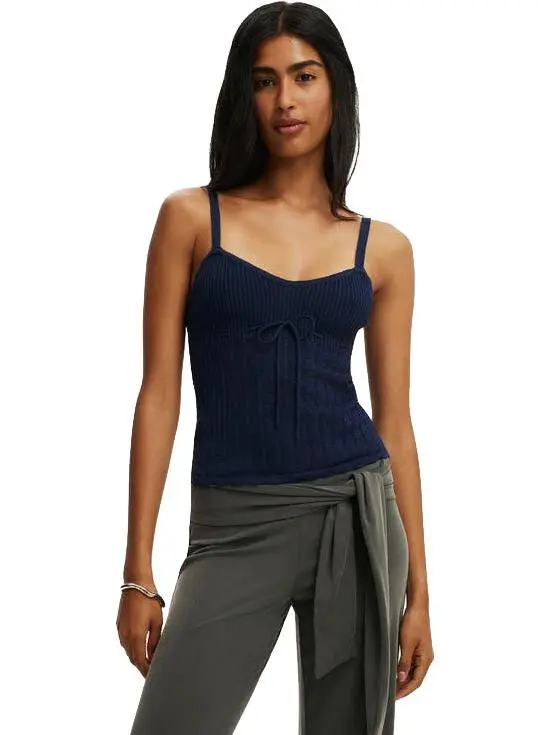 COTTON ON Scallop Edge Knit Cami - Navy