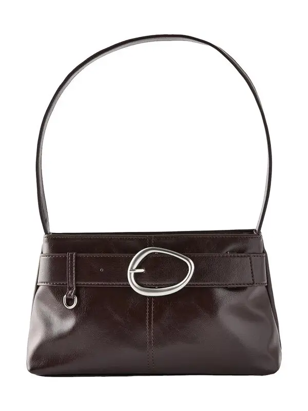 COTTON ON Maeve Underarm Bag With Molten Buckle Detail - Choc Pu