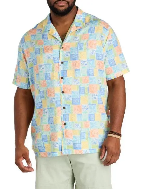 OAK HILL BY DXL Big & Tall Colorful Paradise Sport Shirt - Multi