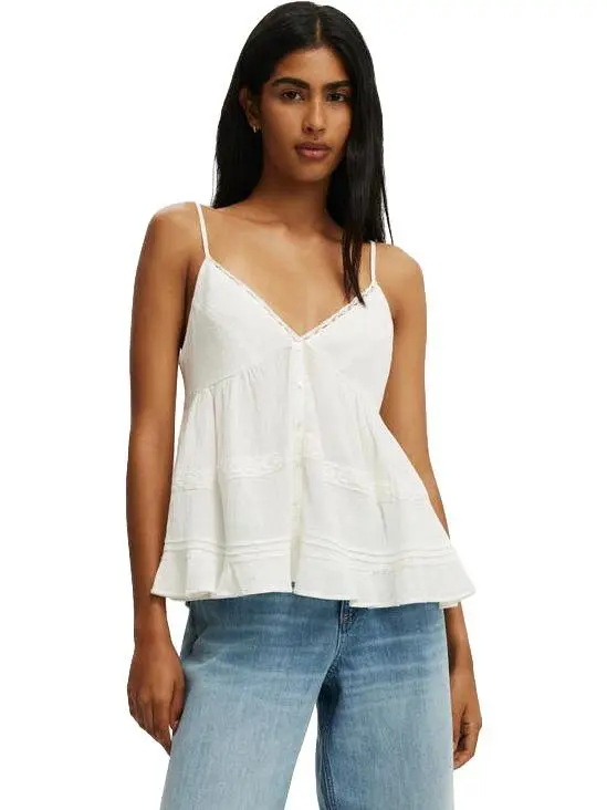COTTON ON Billie Lace Babydoll Cami - Gardenia